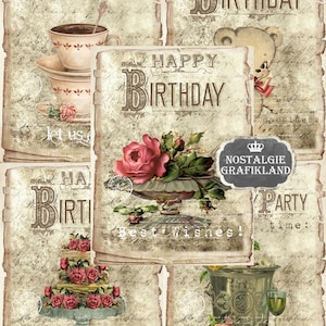 Happy Birthday Papers Congratulations Paper Pack Set Printable ...