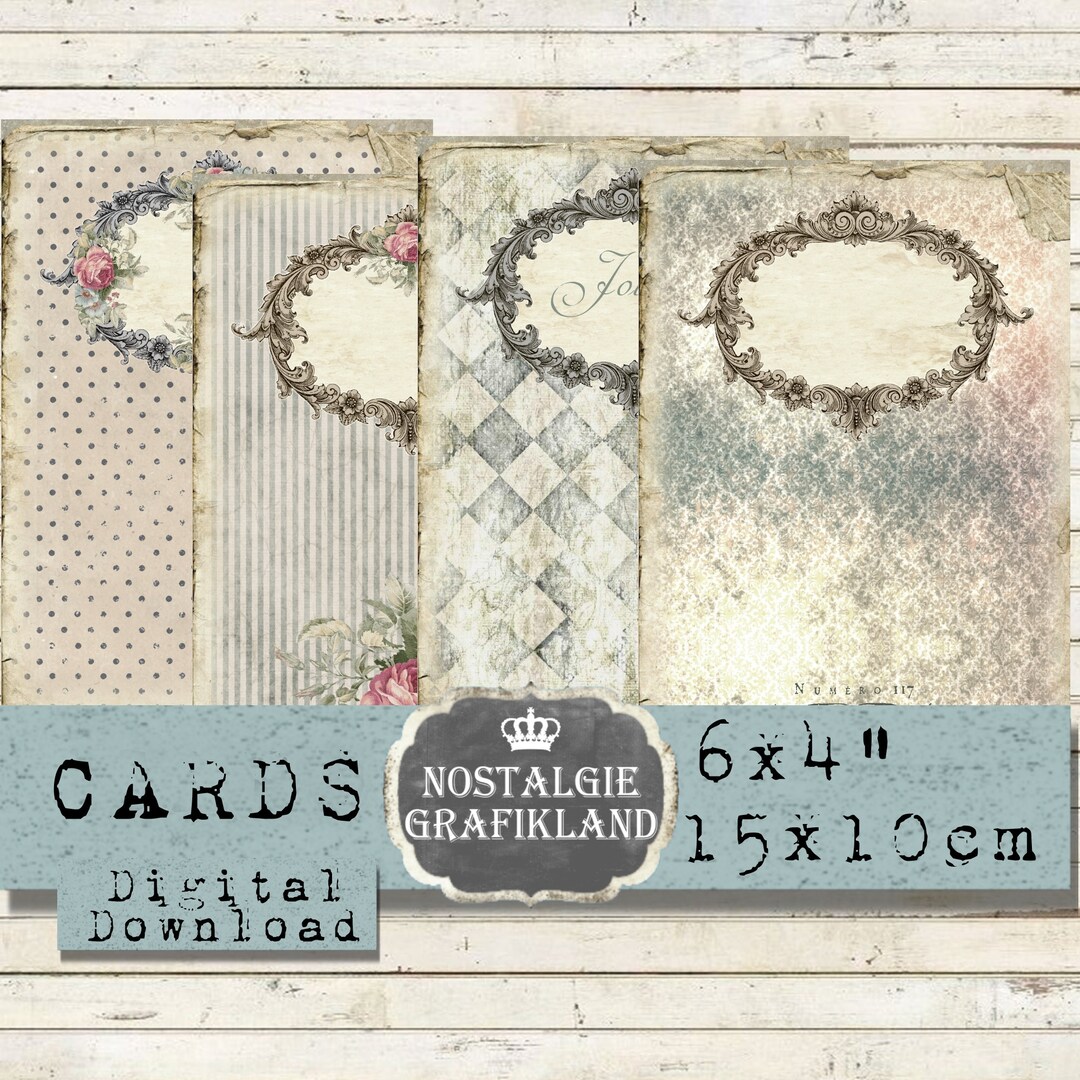 Journal Covers Printable Display Cards Vintage Papers Frames Journaling ...