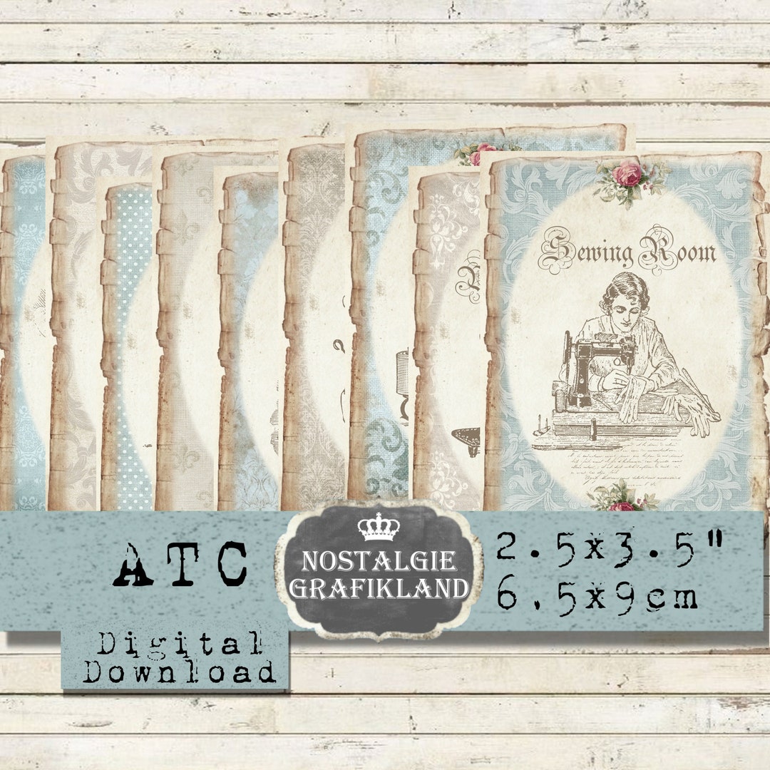 Sewing Printable Shabby Chic Needlework Sew Stitching Sew Labels ATC ...