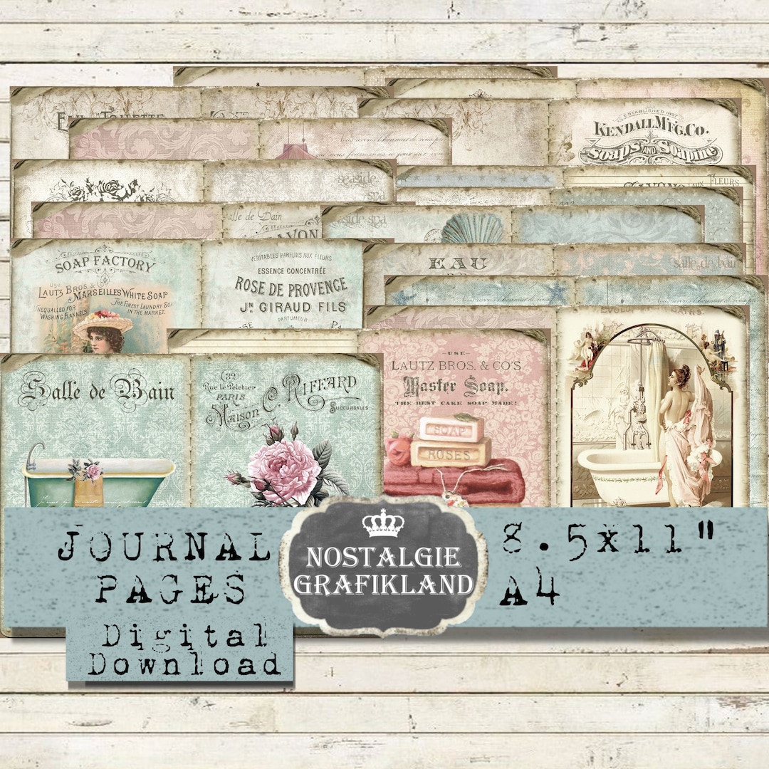 BATH Journal Pages Printable Soap Perfume Journal Bathroom Bathtub ...