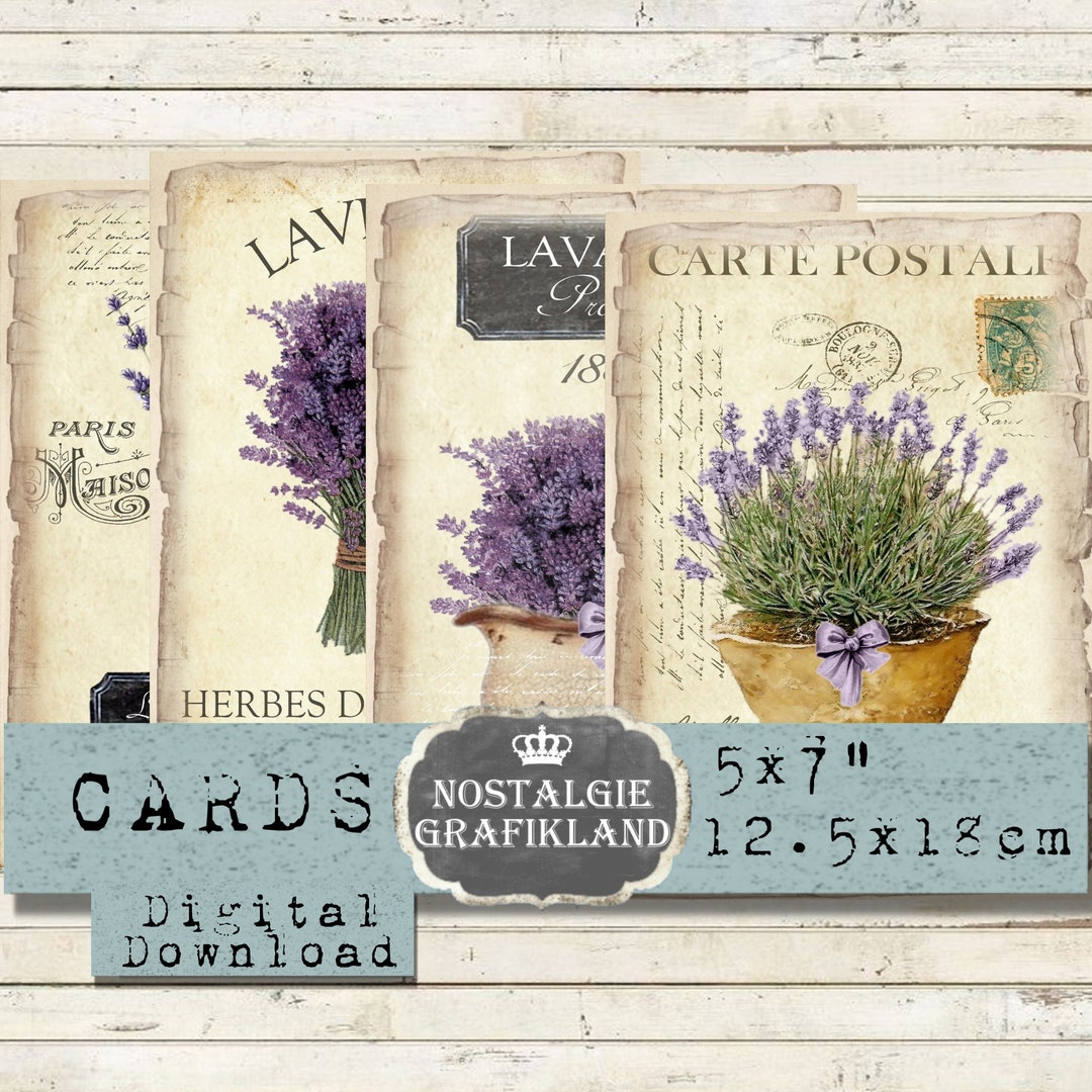 Lavender Cards Printable Herbs Journaling Prints Lavendula Botanical ...