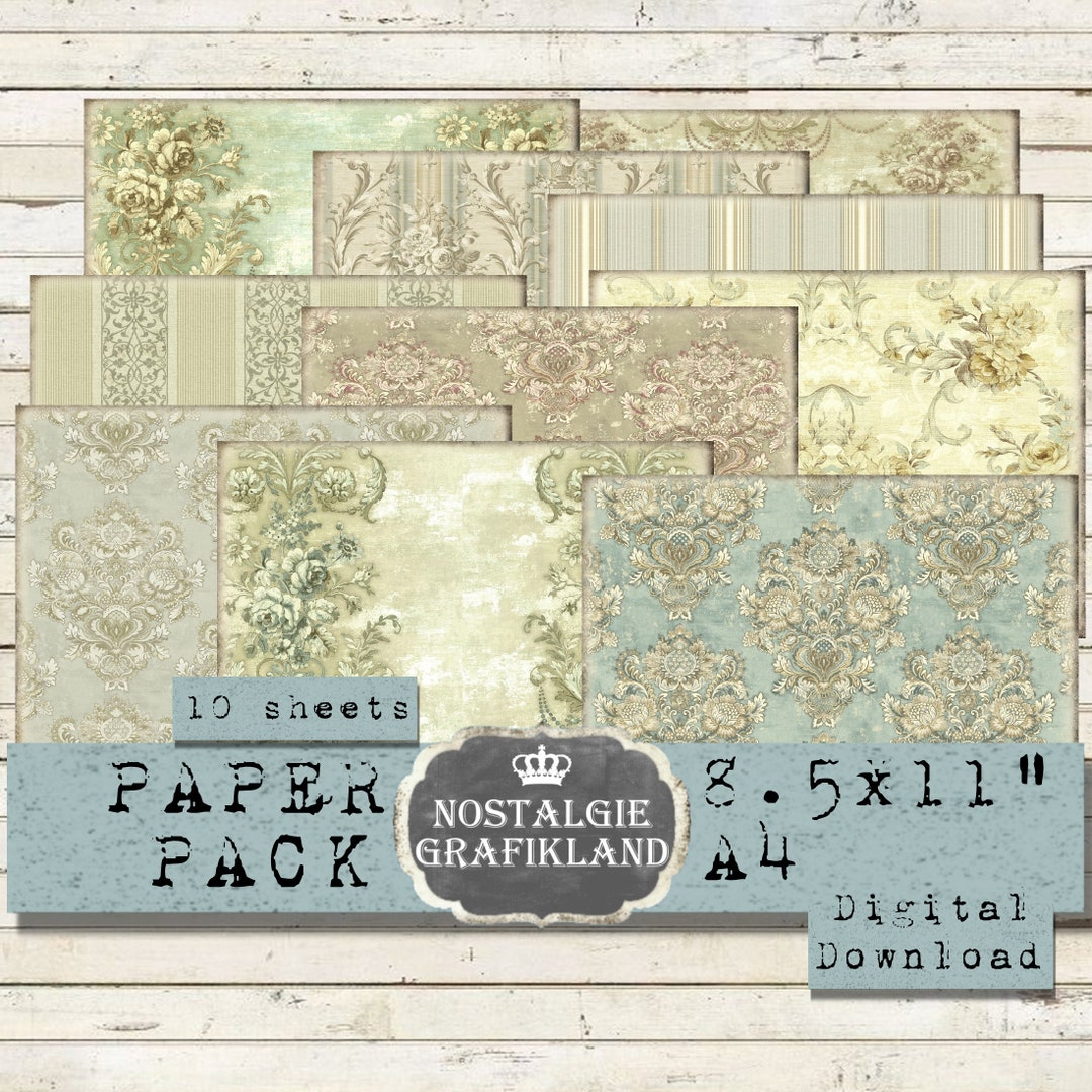 DAMASK Printable Rose Papers Landscape Background Horizontal - Etsy