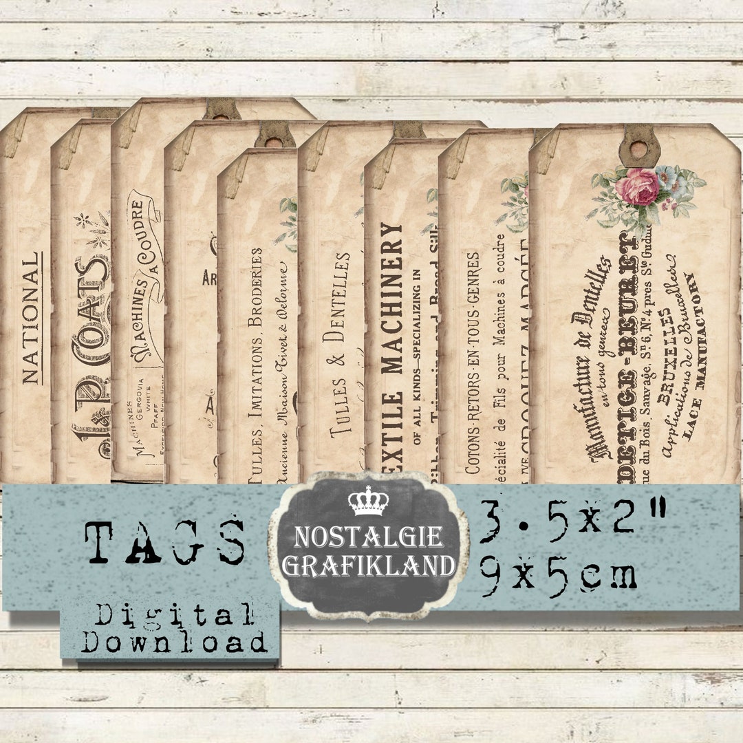 Sewing Tags Printable French Labels Sewing Old Vintage Antique Tags Sew ...