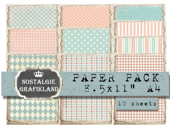 Pastel Background Paper Pack Shabby Chic Printable Papers Junk | Etsy
