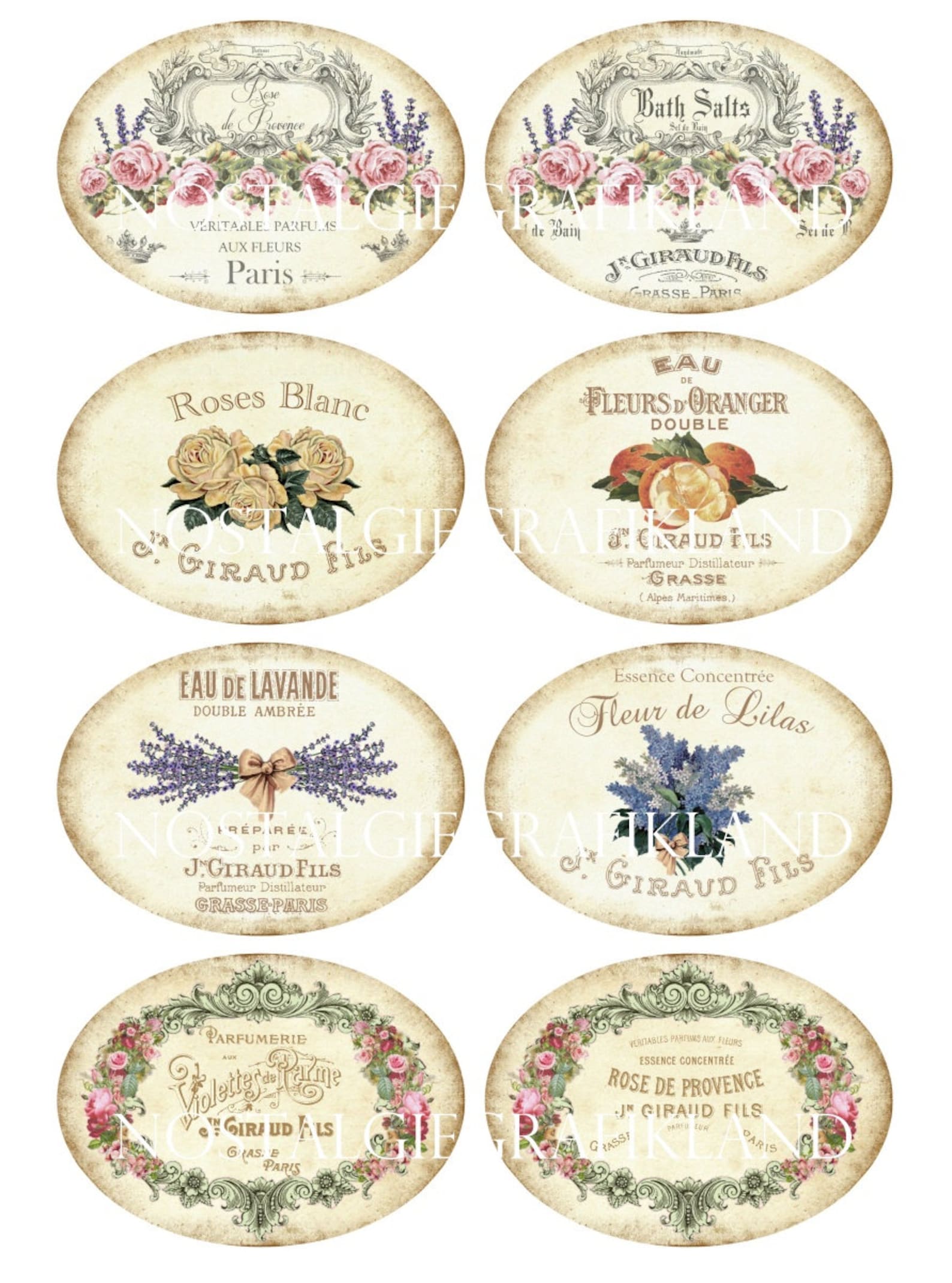 Printable Perfume Soap Labels Lavender Bath Salts Sels De Bain | Etsy