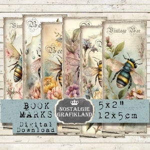 Bee Bookmarks Printable Honey Bees Insects Decoupage Scrapbooking ...