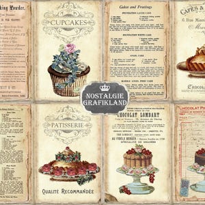 BAKERY Recipe Journal Printable Bakery Patisserie Book Cupcakes Cakes ...