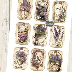 Lavender French Tags Printable Provence Herbs Prints Lavande Download ...