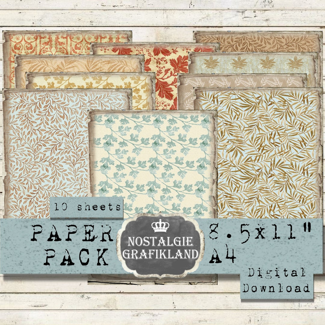 AUTUMN Digital Paper Background Printable Paper Pack Fall Foliage ...