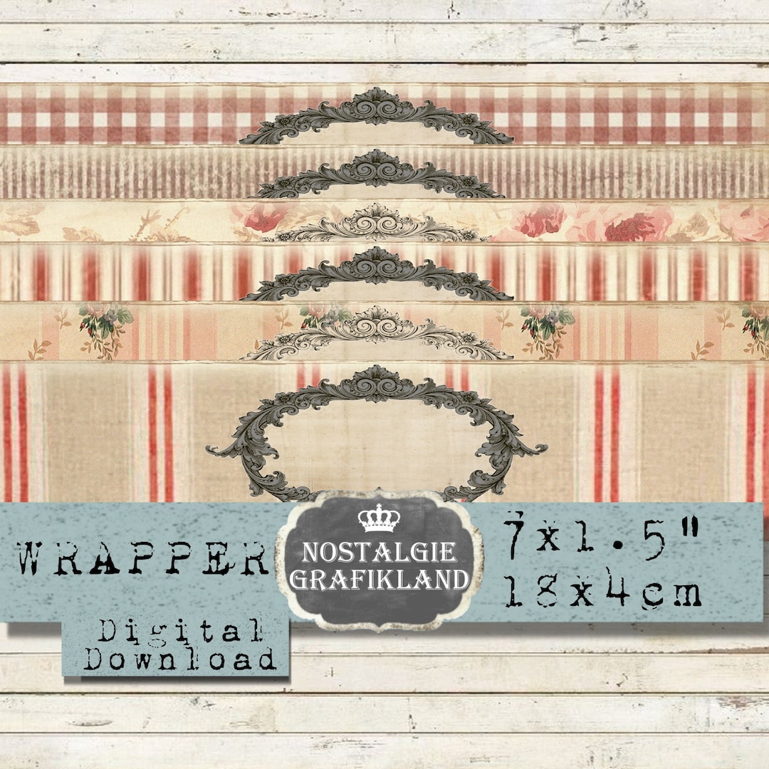 Soap Wrapper Frames Red Background Wrapping Strips Ornament Blank ...