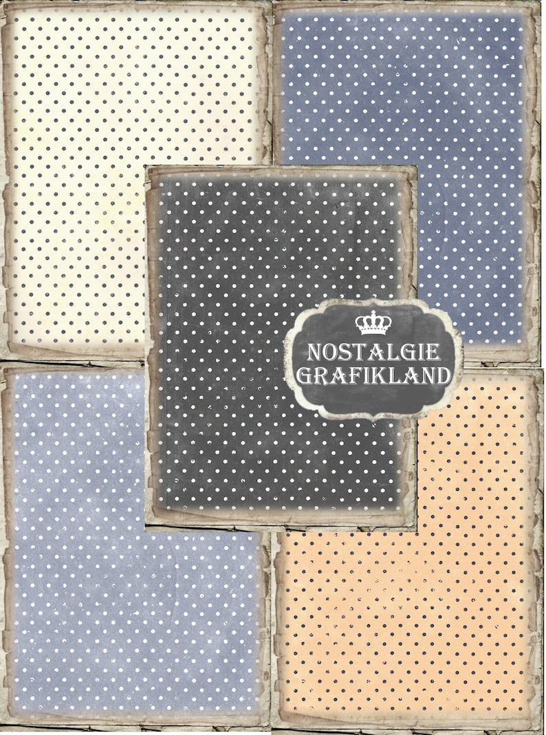 POLKA DOTS Digital Papers Printable Background Paper Pack Vintage ...