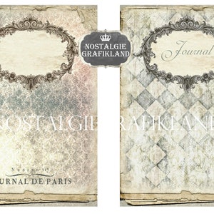 Journal Covers Printable Display Cards Vintage Papers Frames Journaling ...