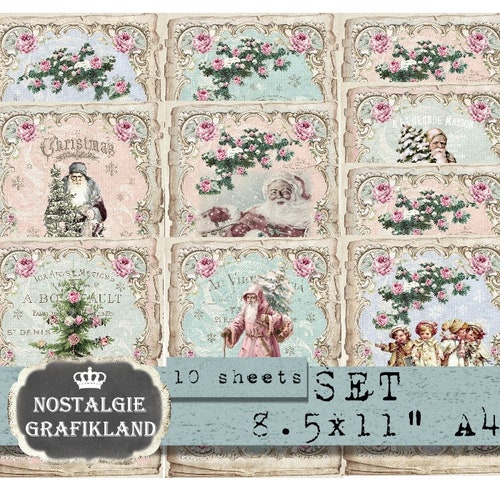 Shabby Chic Backgrounds. 5 A4 Size Papers. Digital Paper | Etsy