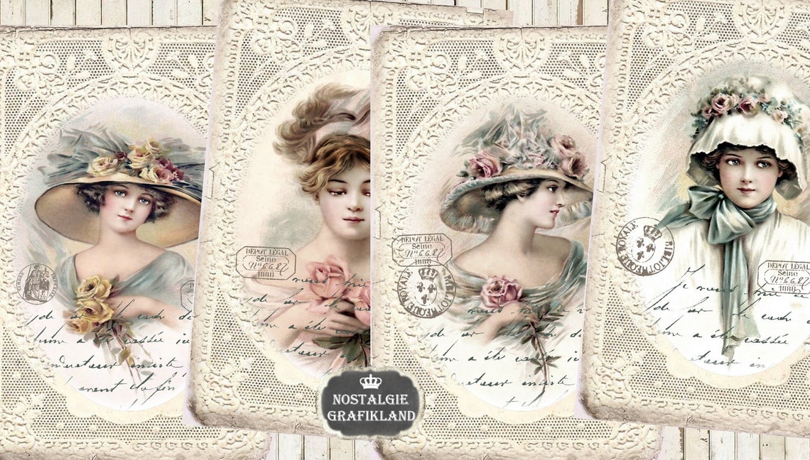 Ladies Perfume Labels Eau De Cologne Soap Papers Lace Printable 6x4 ...