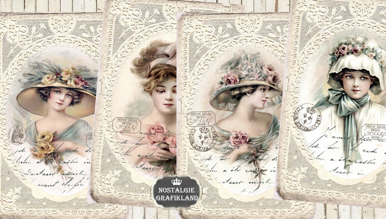 Ladies Perfume Labels Eau De Cologne Soap Papers Lace Printable 6x4 ...