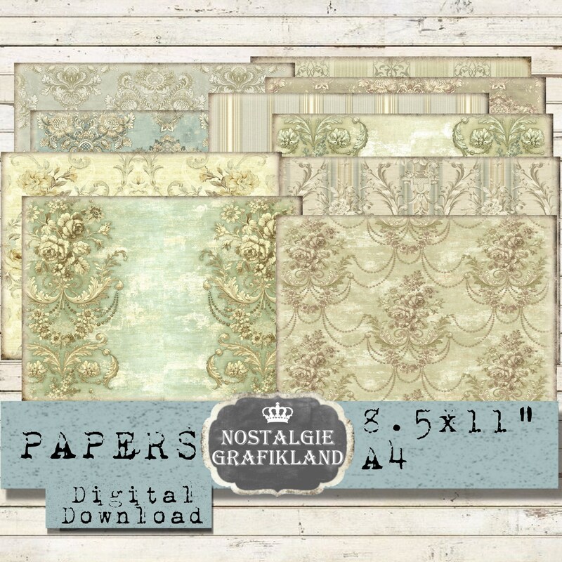 Damask Digital Papers - Etsy