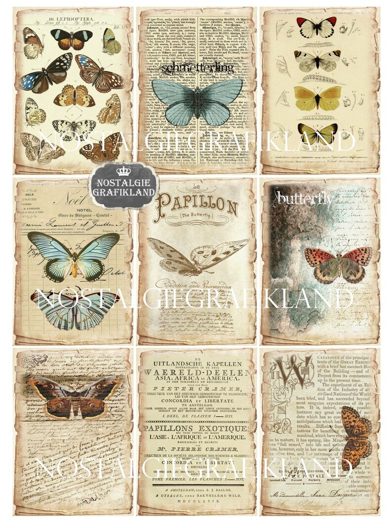 Butterflies Printable Butterfly Journaling Summer Insects Embellishment ...