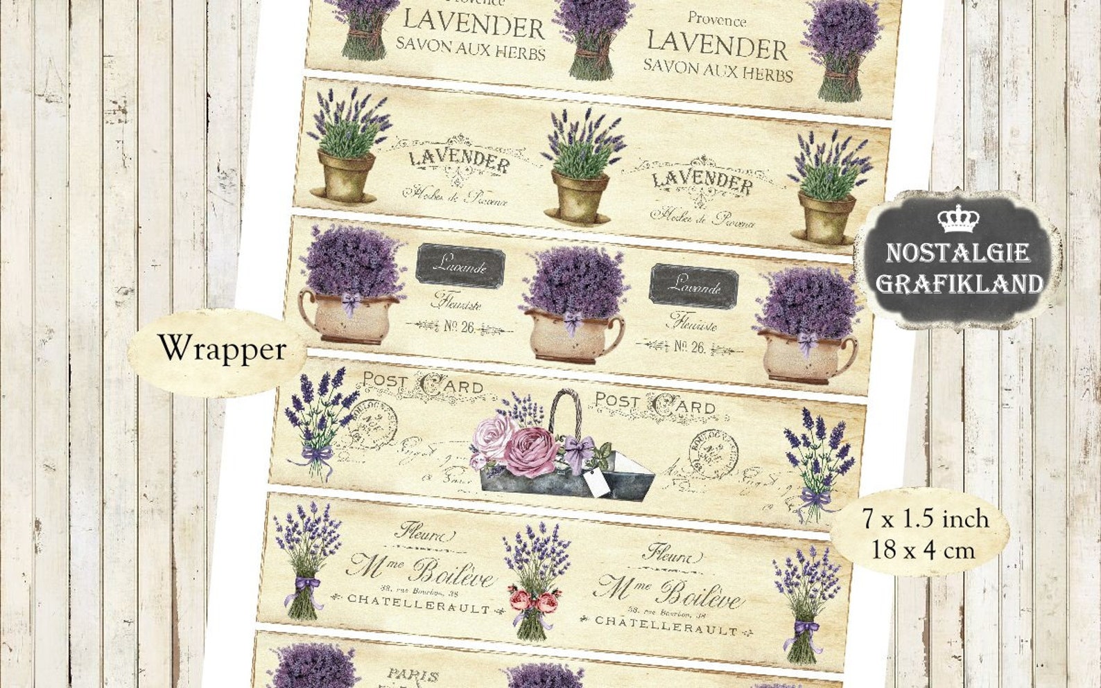 French Lavender Wrapper Provence Instant Download Digital - Etsy