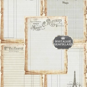FRENCH LEDGER Printable Paris Paper Pack Old Papers Junk Journaling ...