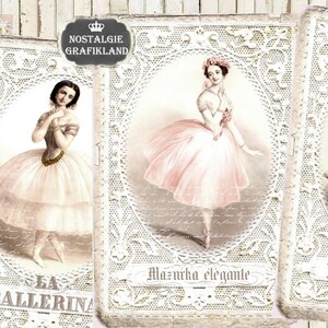 Ballerina Ballet Digital Printable French Tutu Tulle Dancer 6x4 Inch ...