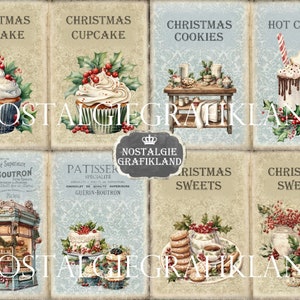 CHRISTMAS BAKERY Printable Journal Pages Cakes Cupcakes Bakery Shop ...