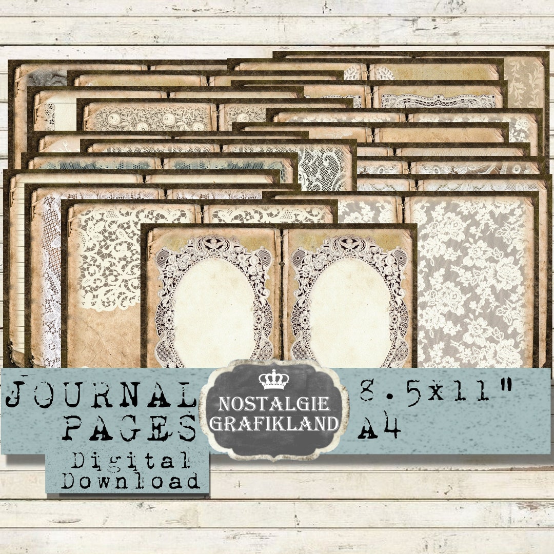 LACE Printable Journal Pages Ephemera Vintage Sewing Stitching ...