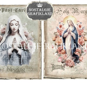 Holy Mary Madonna Printable Cards Printable Virgin Mary Holycards ...