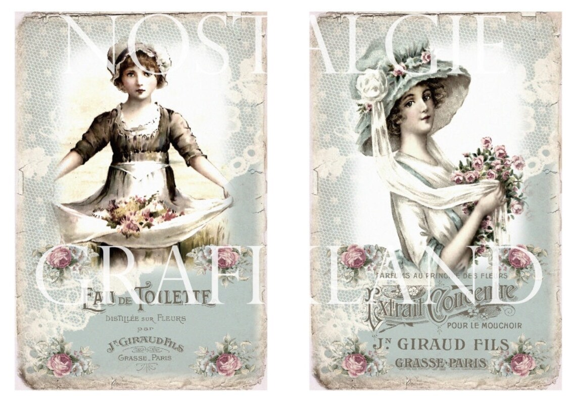 Ladies Perfume Labels Eau De Cologne Soap Papers Lace Printable 6x4 ...