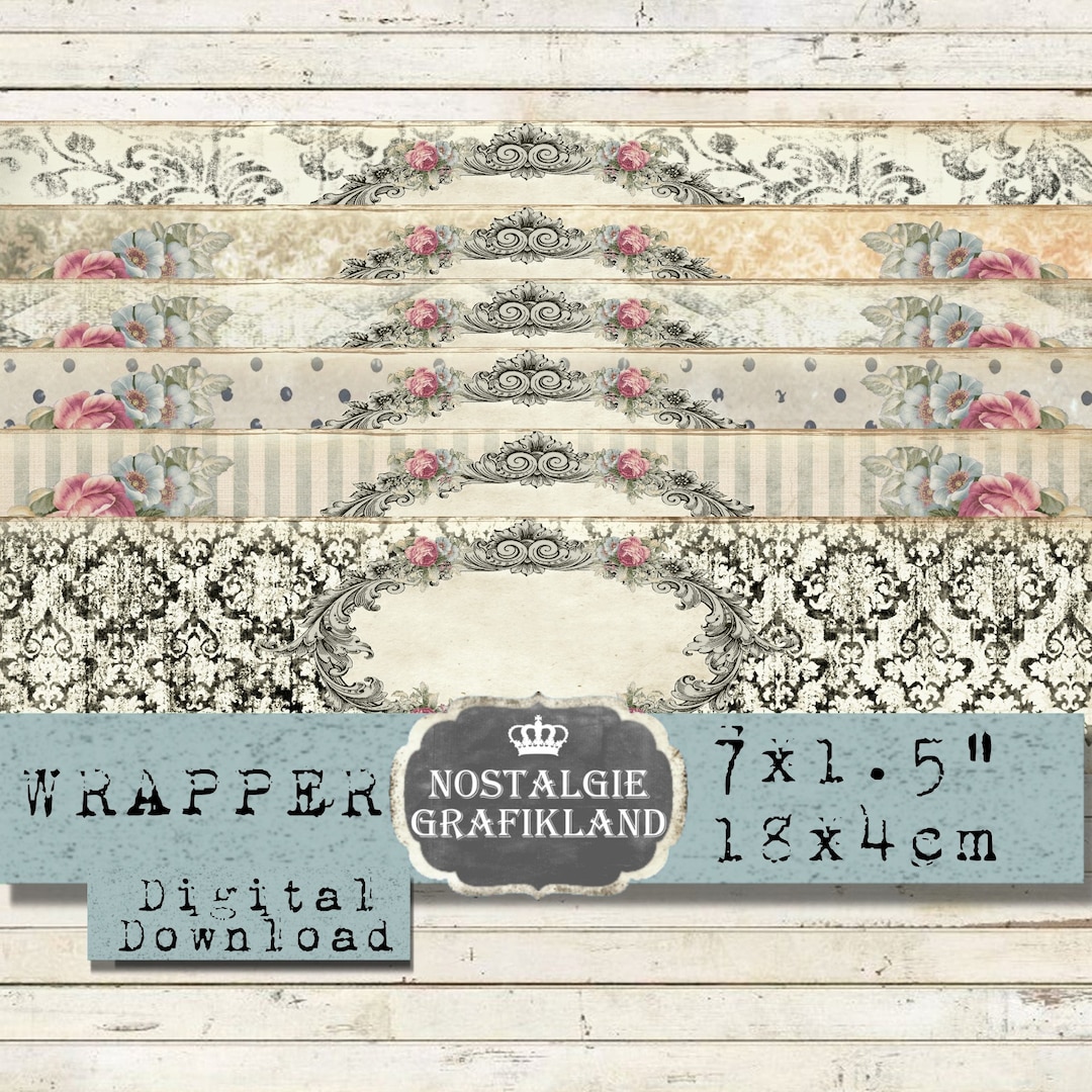 Digitale Wrapper Frames Printable Soap Packaging Wraps Grunge Ornaments ...