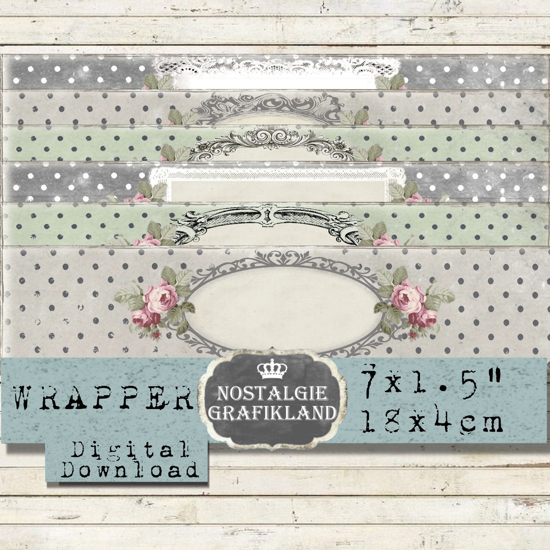 Frames Wrapper Digital Printable Soap Packaging Wraps Editable Blank ...