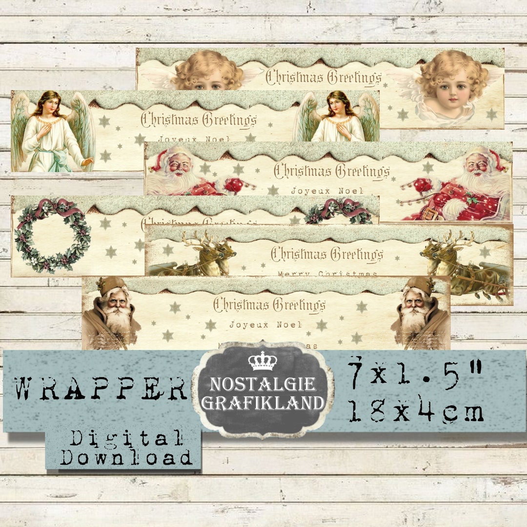 Wrapper Christmas Printable Santa Claus Reindeer Angels Journaling Soap ...