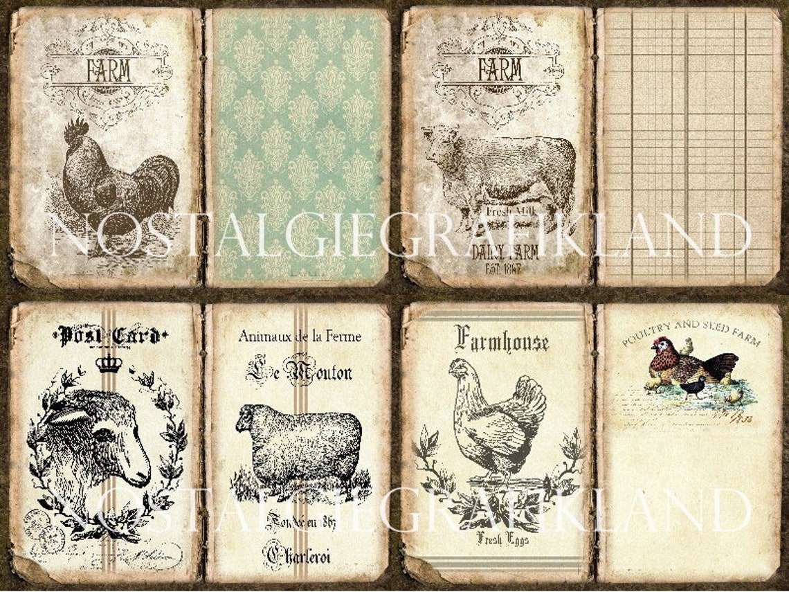 FARM Journal Pages Cow Rooster Fresh Milk & Eggs Book - Etsy