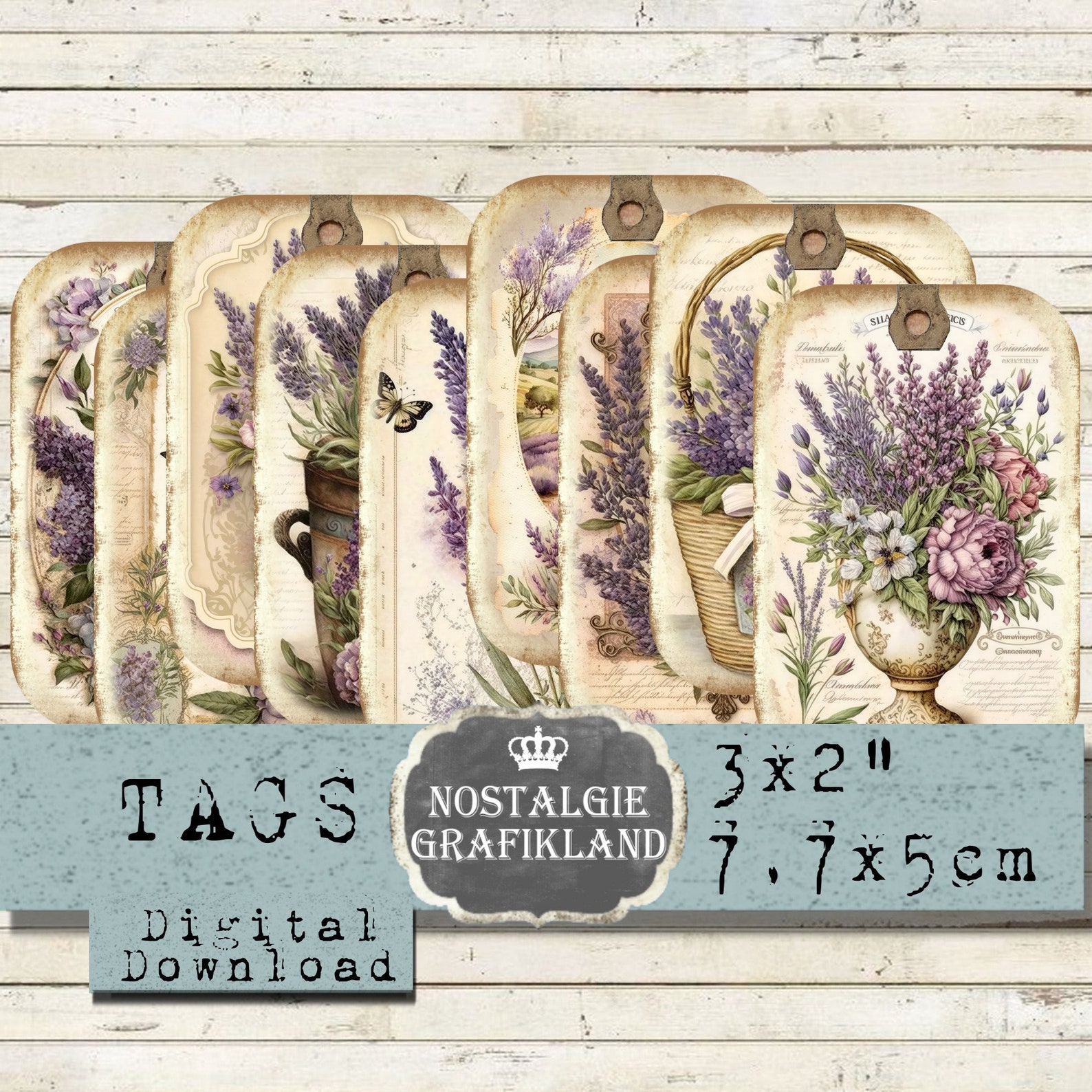 Lavender French Tags Provence Herbs Prints Lavande Printable Download ...