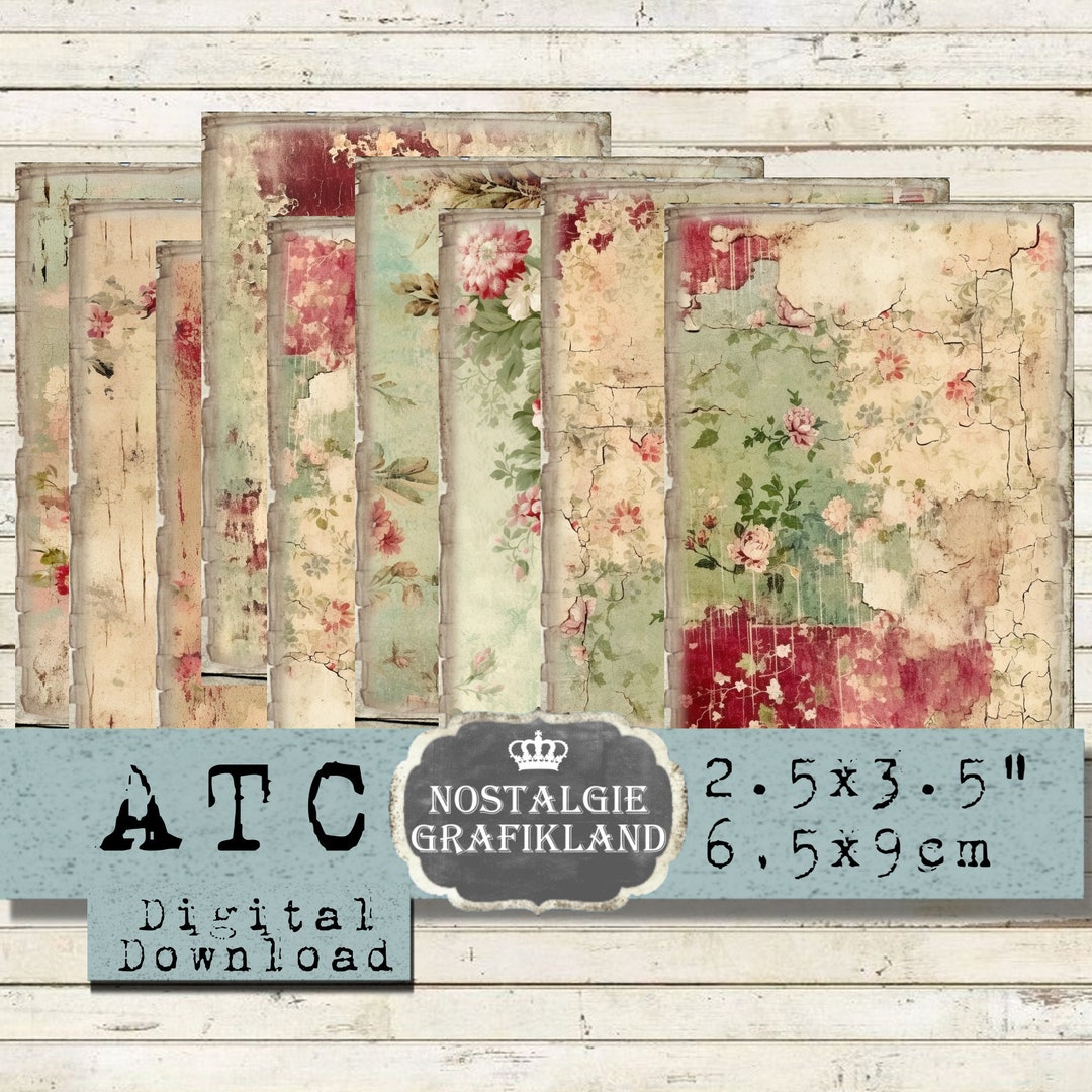 Distressed Background Red Printable Journaling Cards Filling Download ...