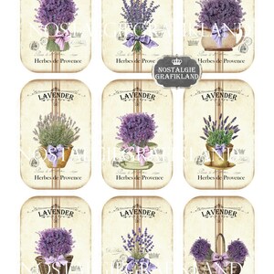 Lavender French Tags Printable Provence Herbs Prints Lavande Download ...