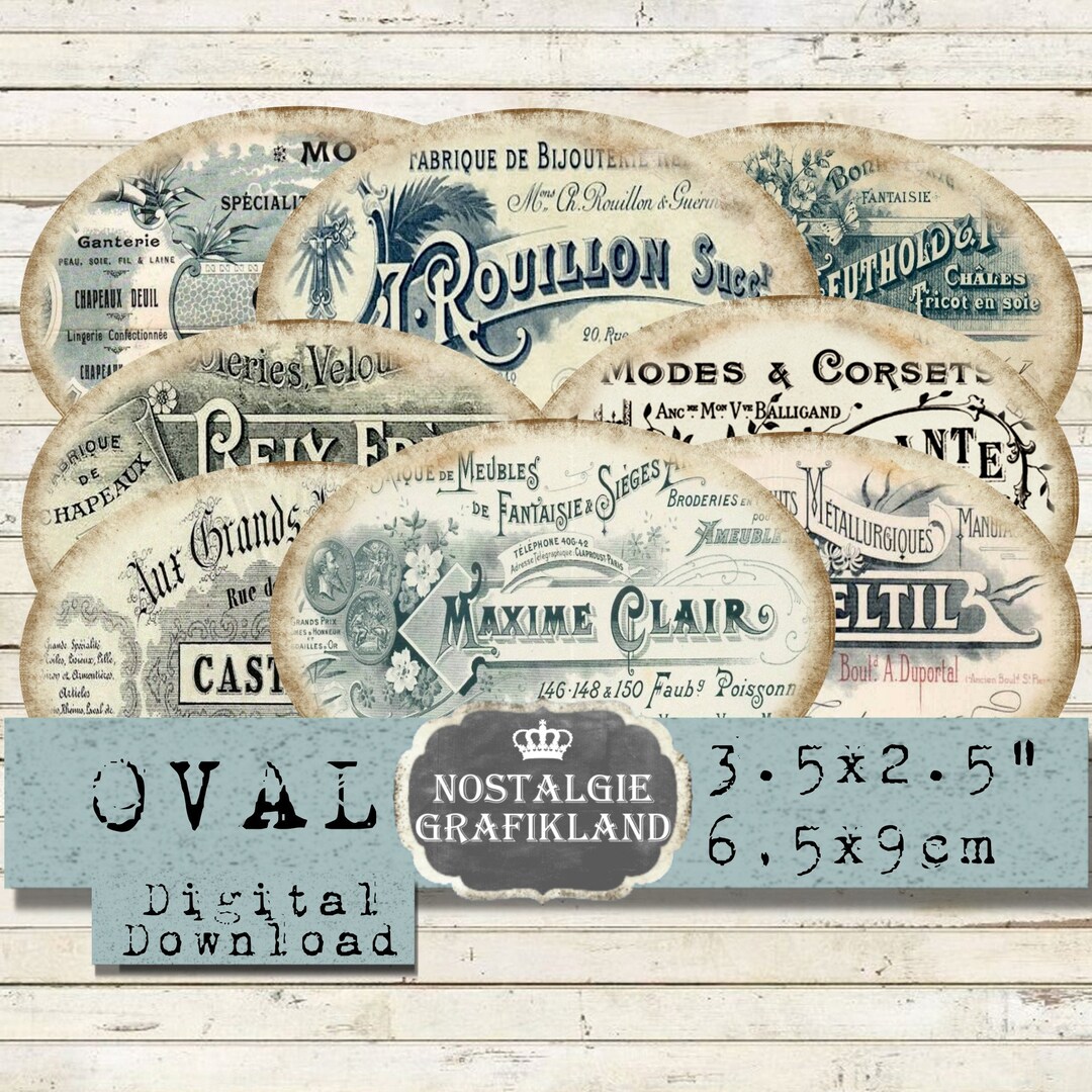 French Ephemera Labels Printable Journaling Vintage Journaling Add on ...