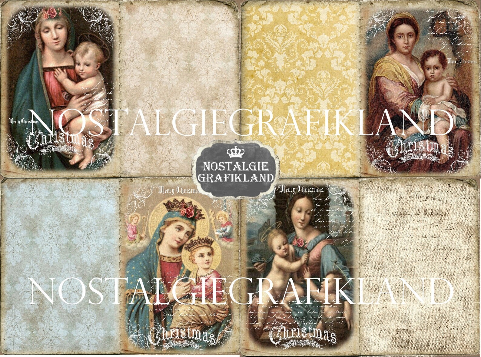 MADONNA Journal Pages Printable Virgin Mary Digital Holycards Prints ...