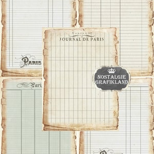 FRENCH LEDGER Printable Paris Paper Pack Old Papers Junk Journaling ...