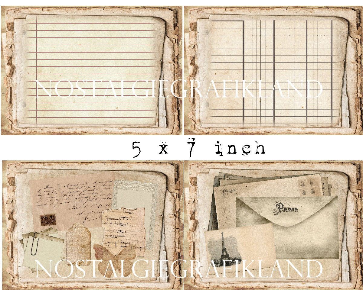 OLD PAPER Digital Kit vintage Journal antique printable | Etsy