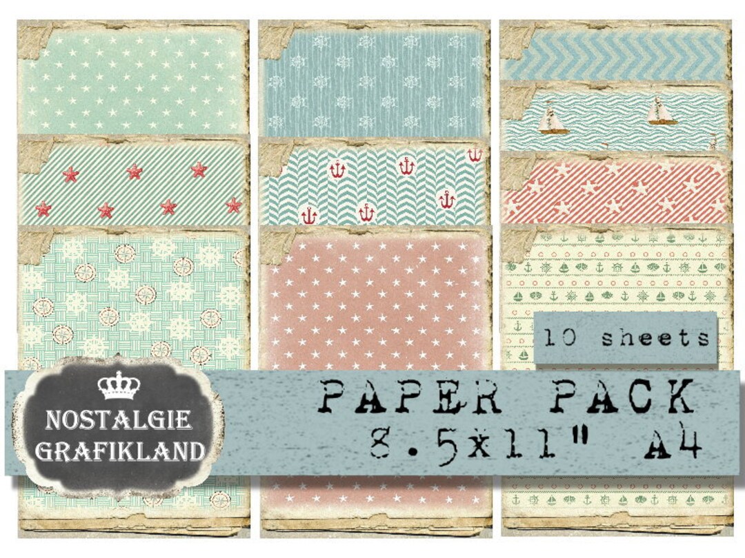 Seaworld Nautical Paper Pack Printable Maritime Papers Sea - Etsy Hong Kong