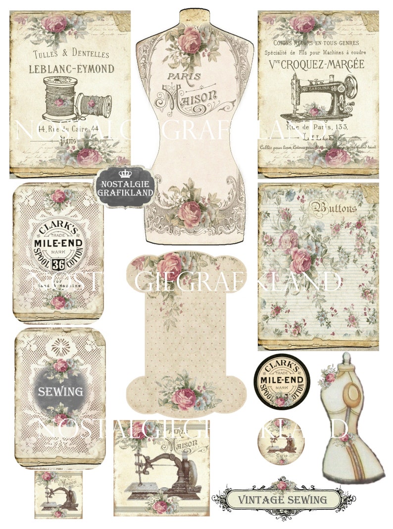 SEWING Kit Printable Needlework Journal Stitching Seamstress Sew ...
