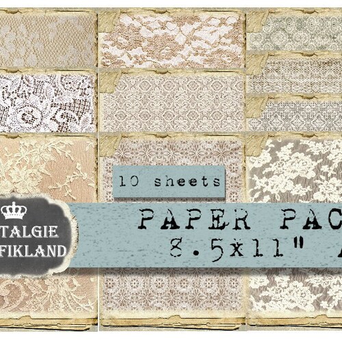 LACE Digital Paper Pack Vintage Lace Pattern Background for - Etsy