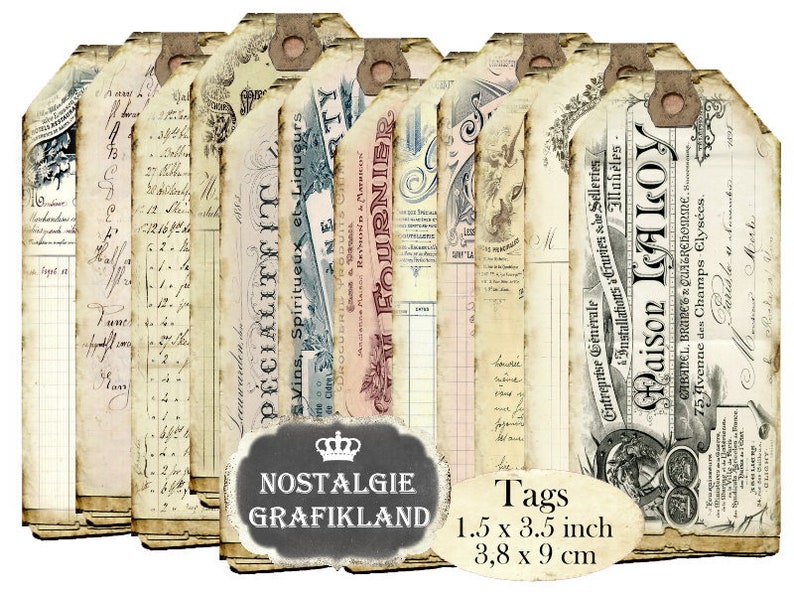 Ephemera Journal Tags Vintage Printable Old Papers French ...