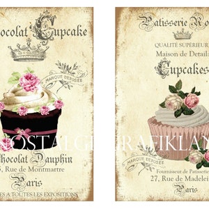 Printable Cupcakes French Cakes Patisserie Bakery Cupcake Digital ...