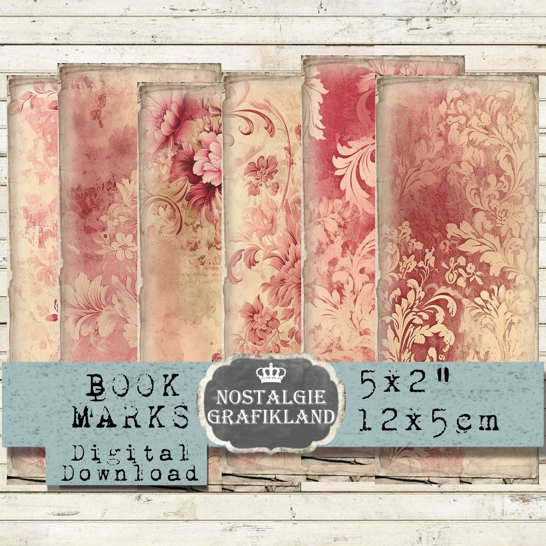 Damask Background Bookmarks Damask Instant Download Digital Collage ...