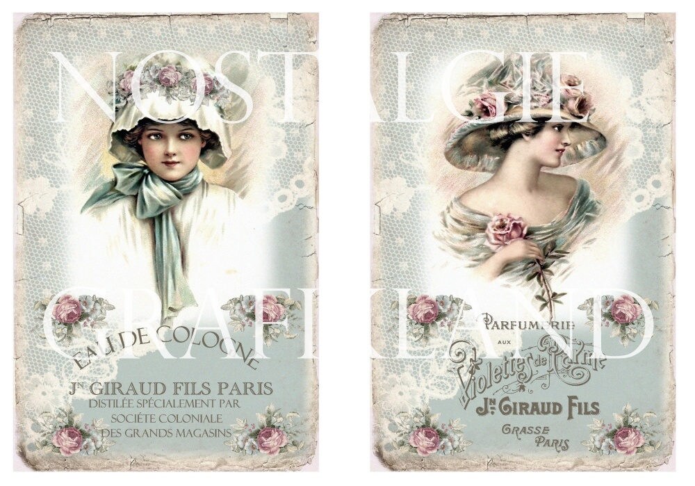 Ladies Perfume Labels Eau De Cologne Soap Papers Lace Printable 6x4 ...