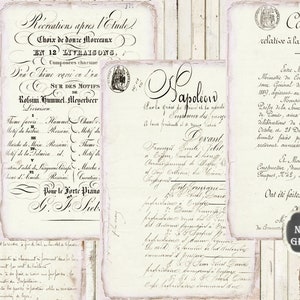 French Printable Paper Ephemera Journals Shabby Chic Documents Letter ...