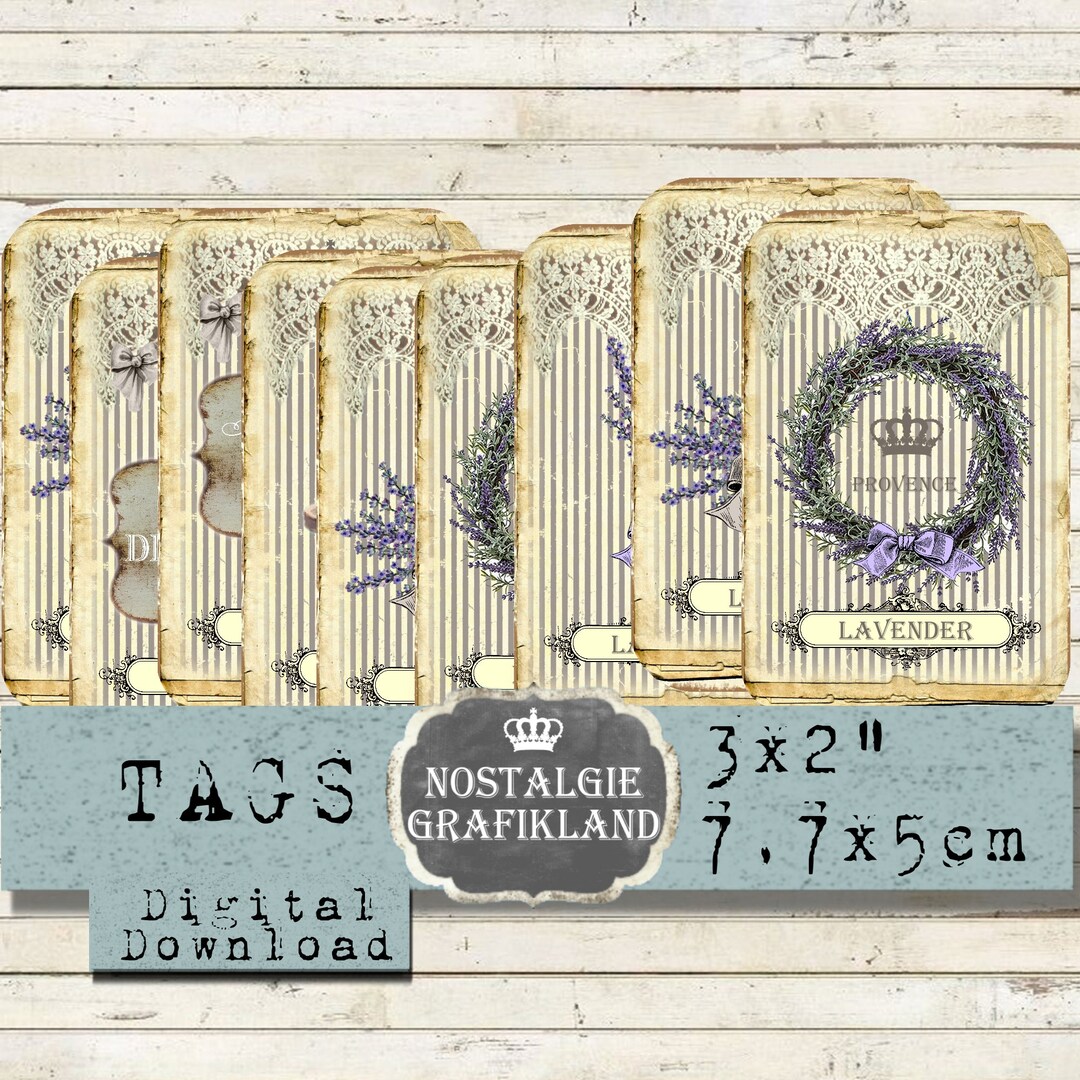 Lavender Tags Printable French Provence Lavande Journaling Instant ...