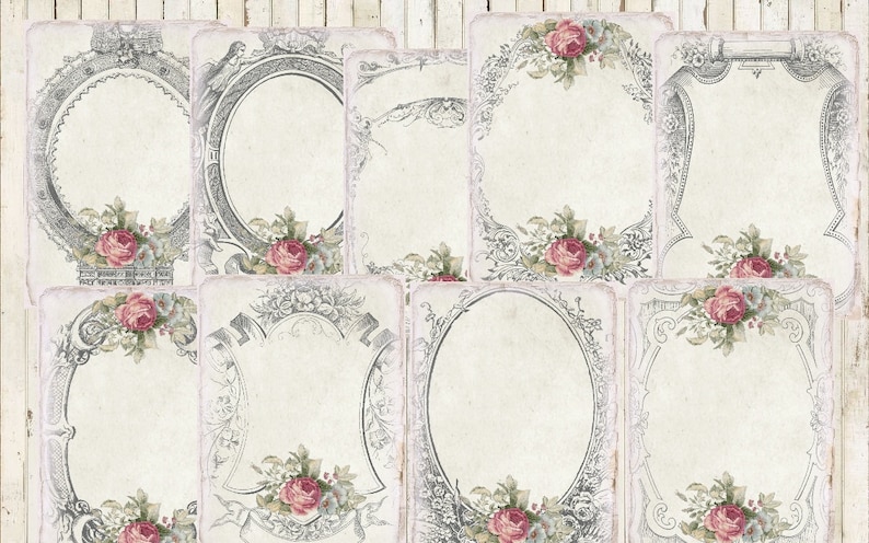 Frames digital Journal Frames printable Shabby Chic Vintage | Etsy