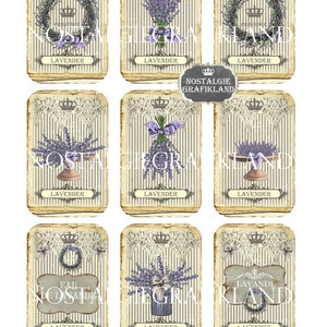 Lavender Tags Printable French Provence Lavande Journaling - Etsy